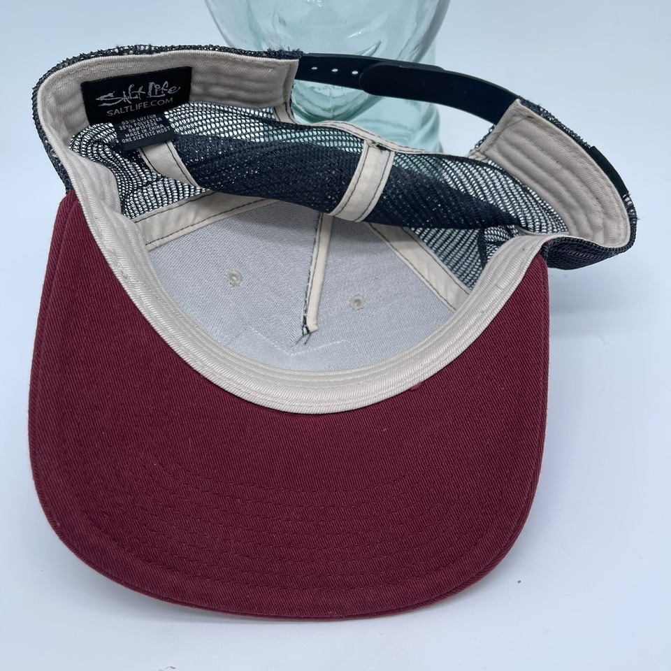 Salt Life Hat Cap Snap Back Fin Chaser Trucker Logo Outdoors Fishing ...