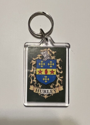Keyring - Hurley Coat of Arms Crest Emblem with description of name on ...