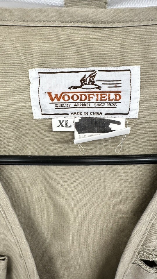 Woodfield XL Jacket Men Medium Beige Vest Fishing Hunting Safari 90s | eBay