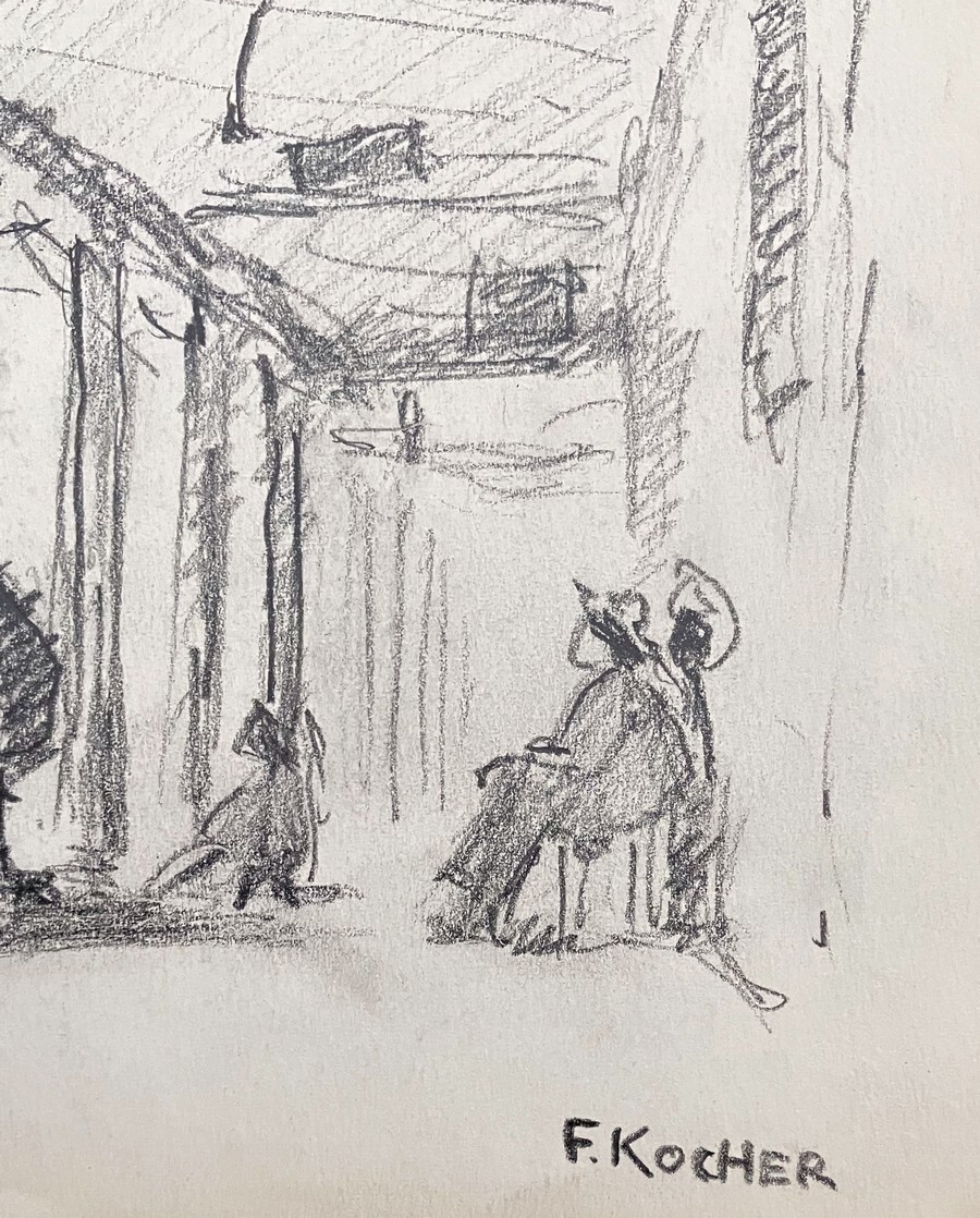 Fritz Kocher Pencil Drawing Nuevo San Juan de Las Colchas Michoacan ...