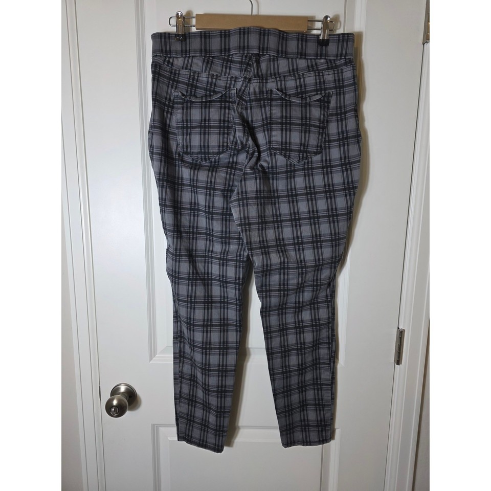 NINE WEST Heidi Pull On Skinny Gray Black Plaid Emo Punk Casual Pants ...