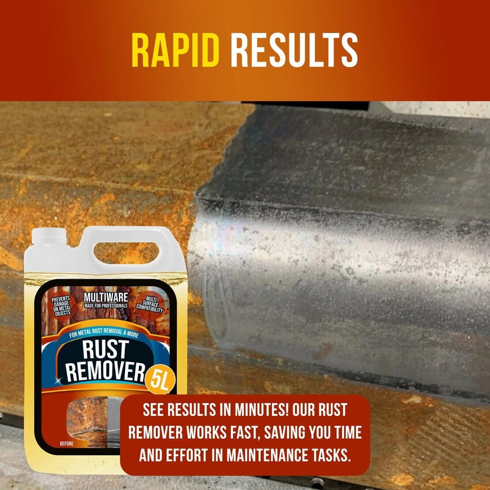 5L Rust Remover Liquid for Metal, Fast Acting, Non-Corrosive, Water ...