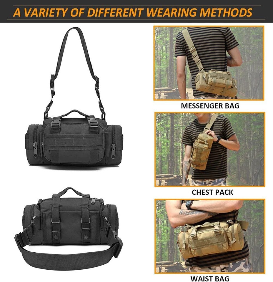 Military Duffel Waist Bag Molle Bicycle/Motorcycle Waterproof Fanny ...