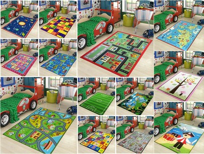 Kids Rugs Bedroom Girls Boys Designer Floor Living Room Soft Nursery ...