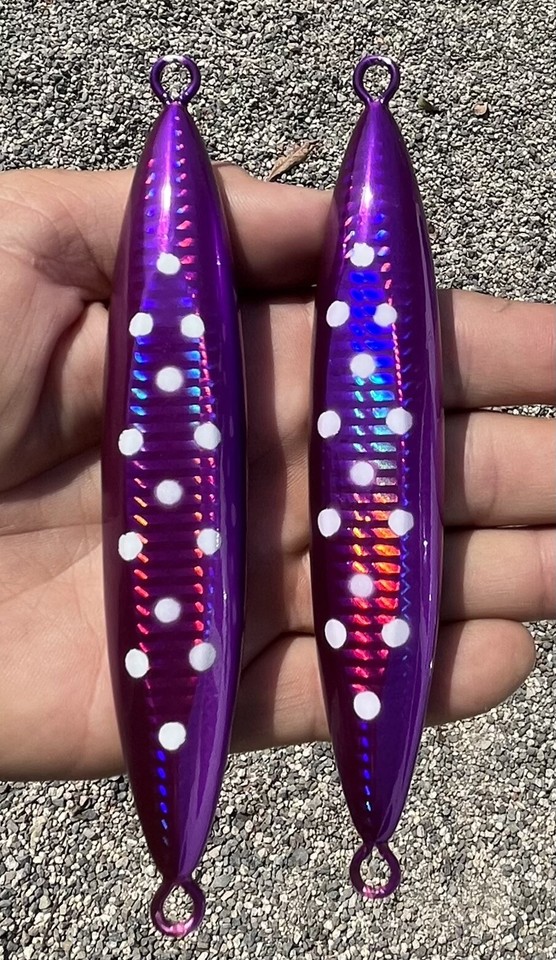 400g Fully Rigged BLUEFIN TUNA KNIFE JIGS Tuna Bomb Vertical Lb Purple ...