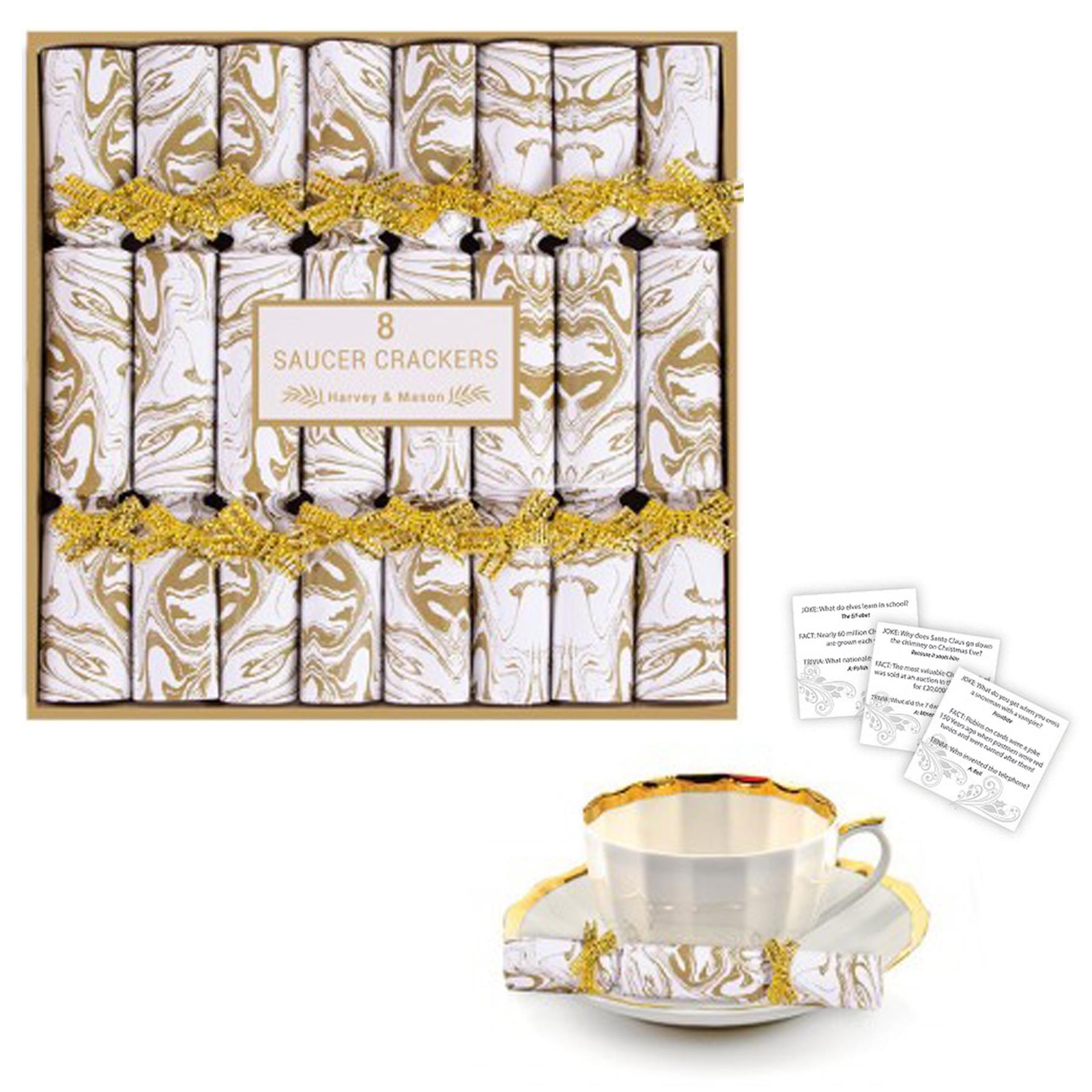 8 Pack Luxury Miniature Crackers -Breakfast, Afternoon Tea, Saucer ...