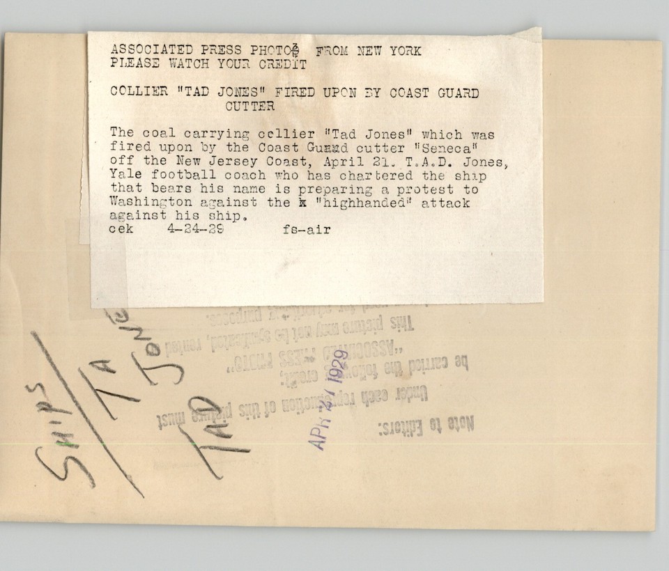 COAL COLLIER SHIP 'Tad Jones' Connecticut VINTAGE 1929 Press Photo | eBay