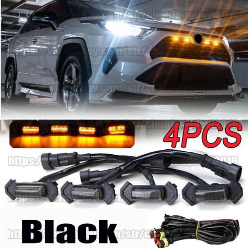 For Toyota RAV4 2019-2024 Black Raptor Style Front Grille Amber LED ...