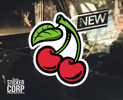 Cherries Vinyl Sticker - Vinyl Decal, Laptop Sticker, Car Decal | eBay