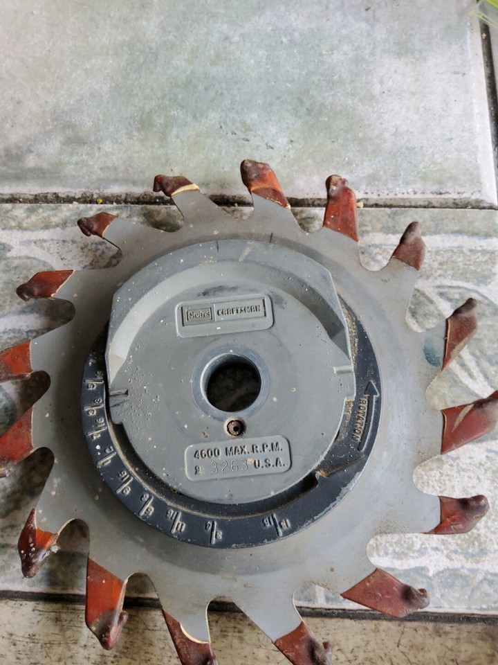 Sears Craftsman 9 3263 Carbide Tip 7" Adjustable Dado Blade 16 Tooth 3/ ...