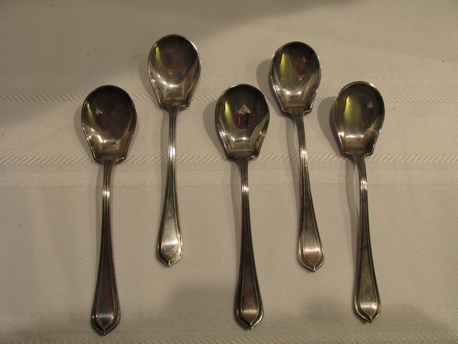 5 VTG GORHAM ELMWOOD EP Pat 1915 SERVING SPOONS SUGAR SILVER PLATED ...