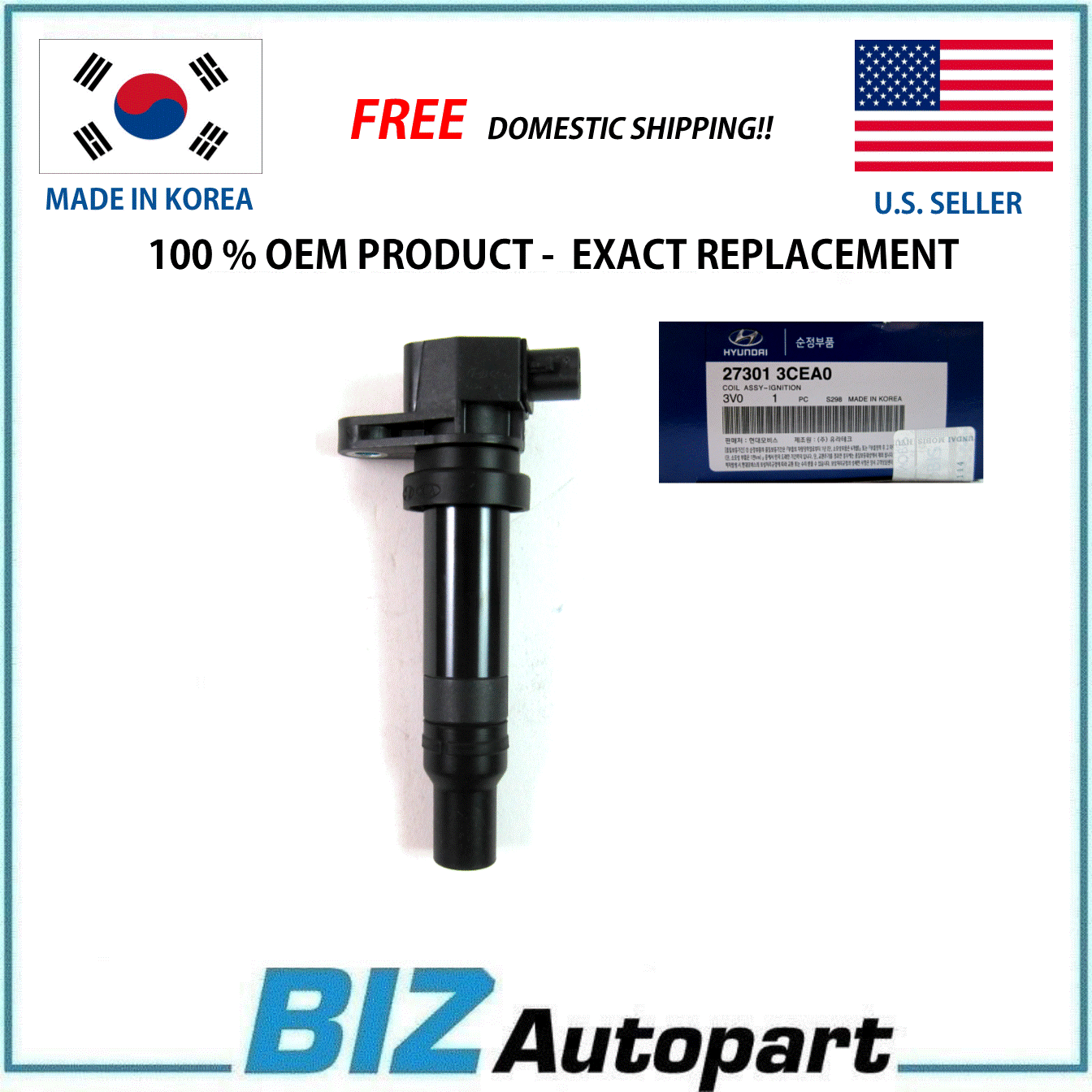 GENUINE ! IGNITION COIL FOR HYUNDAI AZERA SONATA & KIA OPTIMA OE# 27301 ...