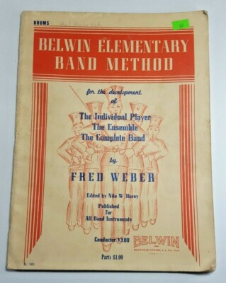 Vintage Antique Belwin Elementary Band Method Drums Music Book 1945 | eBay