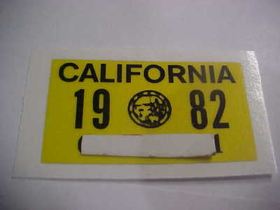 1982 california license plate registration yom sticker for the plates ...