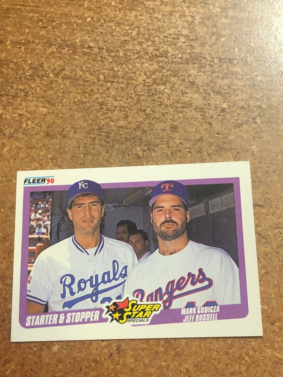 1990 Fleer Baseball # 633 Starter & Stopper Mark Gubicza & Jeff Russell ...