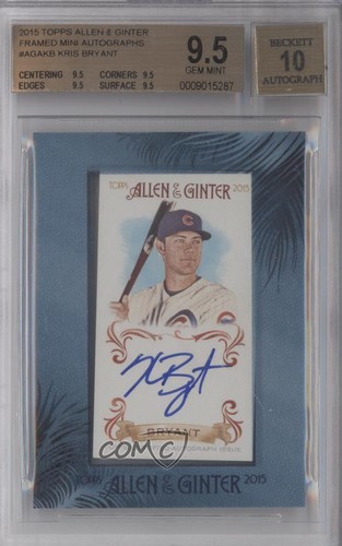 2015 Allen & Ginter's Framed Mini Kris Bryant BGS 9.5 GEM MINT Rookie ...