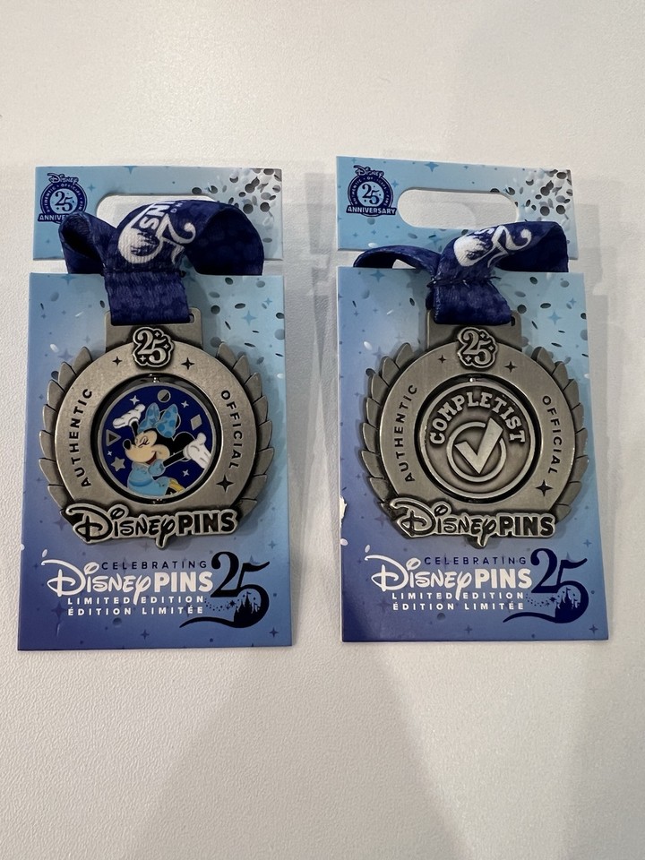 NEW Disney Celebrating 25 Years Pin Trading Minnie Mouse Medal Pin LE ...