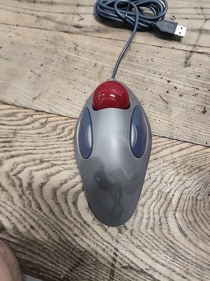 USED Logitech Trackball Mouse Marble Ball T-BC21 USB 810-000767 Tested ...