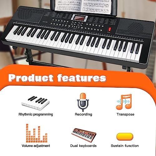 61 Key Electric Keyboard Piano for Beginners & Adults w/Light-Up Keys ...