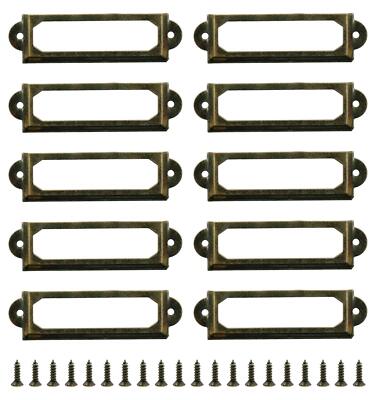 50 Pcs Antique Label Holder Metal Name Card Frame for Office Library ...