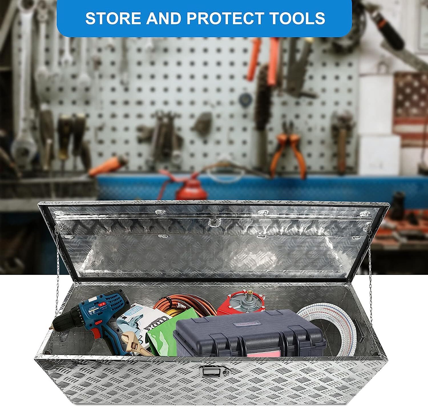 48" Tool Box Pick Up Truck Bed RV Trailer Toolbox Heavy Duty Aluminum ...