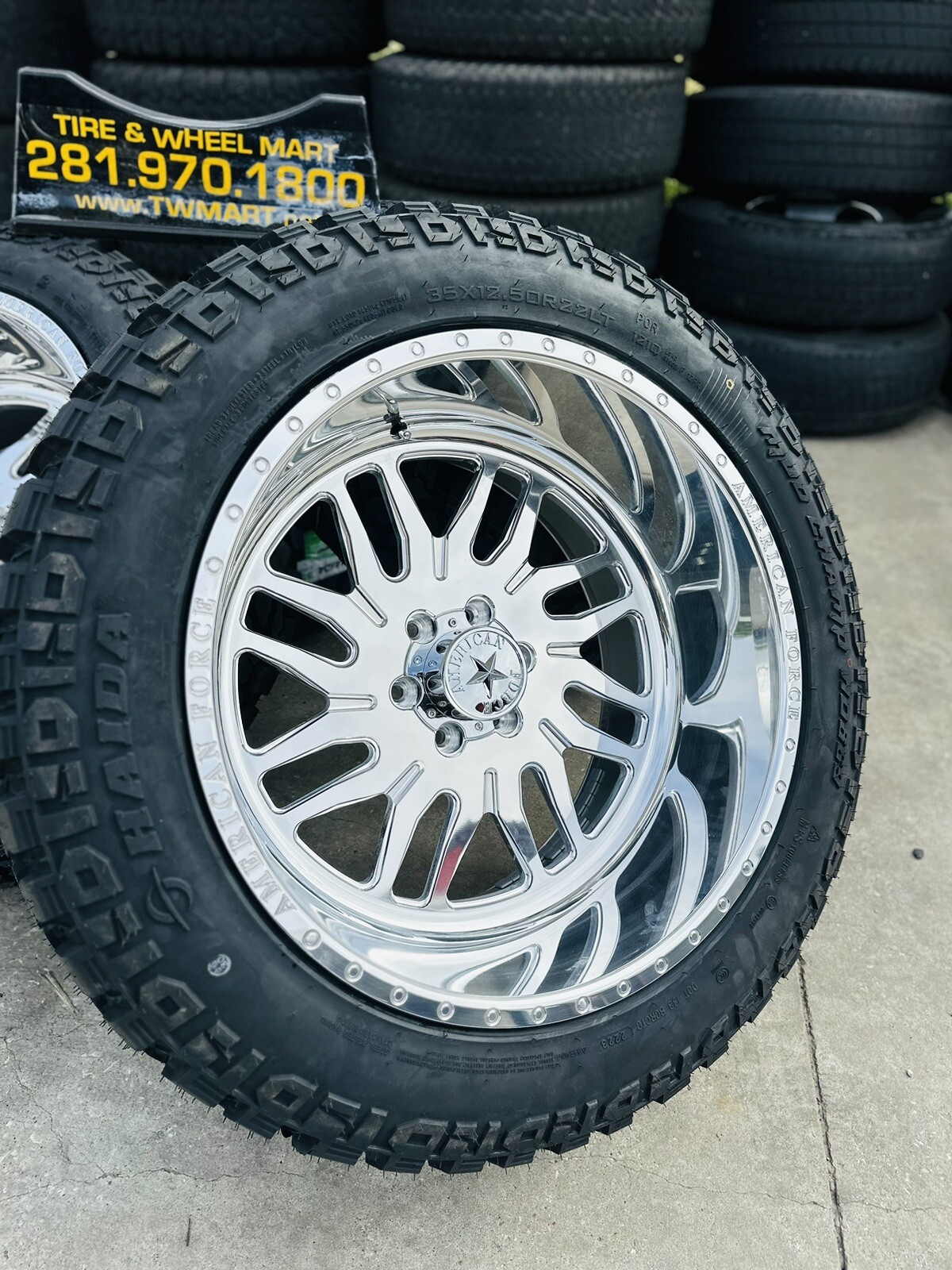 4 NEW 22X12 AMERICAN FORCE REDD SS6 6X139.7 POLISH WITH33/ 35X12.50R22 ...