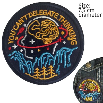 Can't delegate thinking Iron on patch think thinker brain getup iron-on ...
