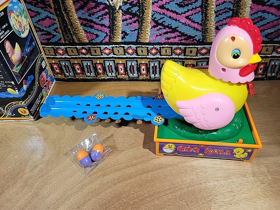Rare 1992 Japan Battery Operated Good Layer Hen Crows Laying Egg Chi ...