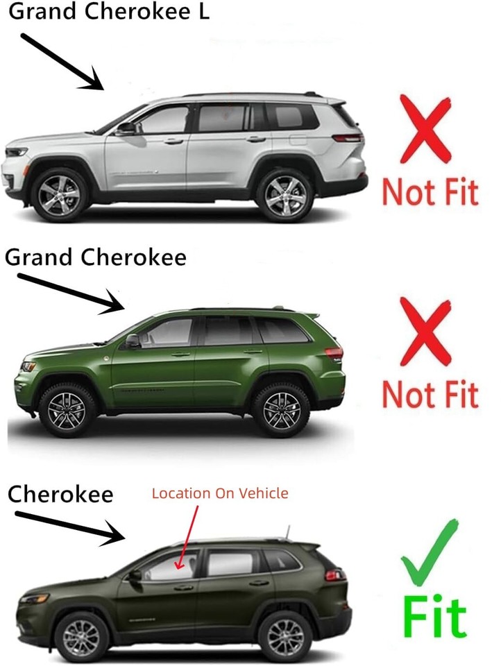 Fit 2014-2023 Jeep Cherokee Driver Side Left Front Door Window Door ...