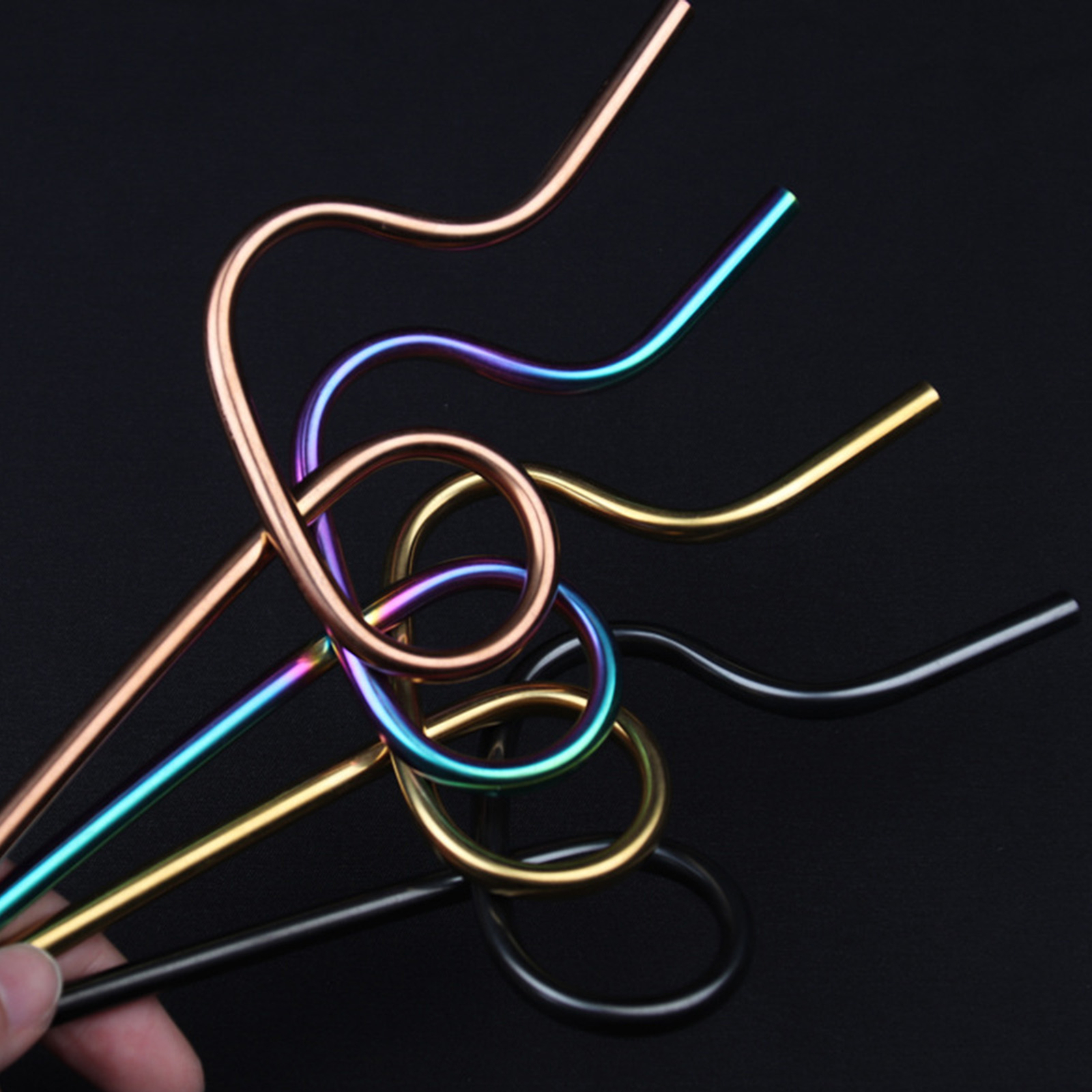 Reusable Straw Food Grade Rust-proof Unique Shaped Metal Coffee Straw 7 ...