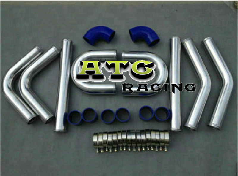 2.5" inch 64 mm Aluminum Universal Intercooler Turbo Piping + hose + T ...