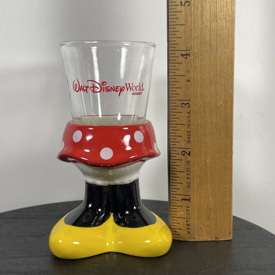 Disney Minnie Mouse Shot Glass Legs Feet Skirt Red Polka Dot Walt ...