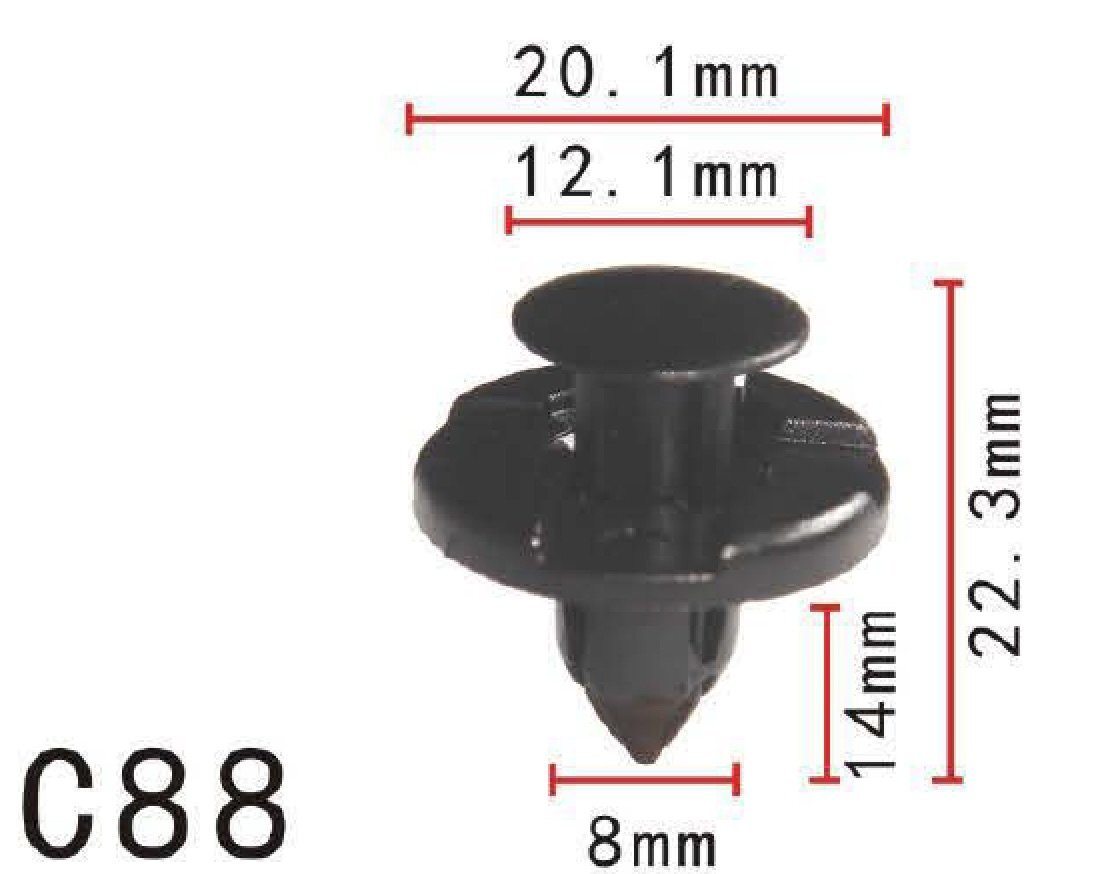 20pcs Fit Nissan Mitsubishi Bumper Bar Wheelarch Console Trim Clip ...