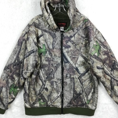 True Timber Mens Hoodie Sweatshirt Camo Sherpa Lined Green HTC Full Zip ...