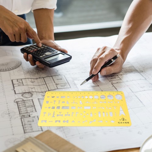 Set of 2 Drafting Tools Drawing Template Rulers Templates Measuring ...