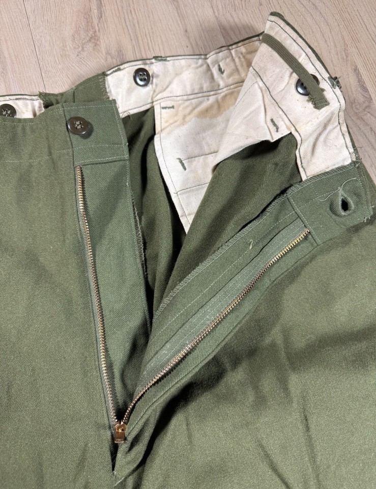 Korean War era US Army M1951 Field Trousers Pants OD Green Wool Uniform ...