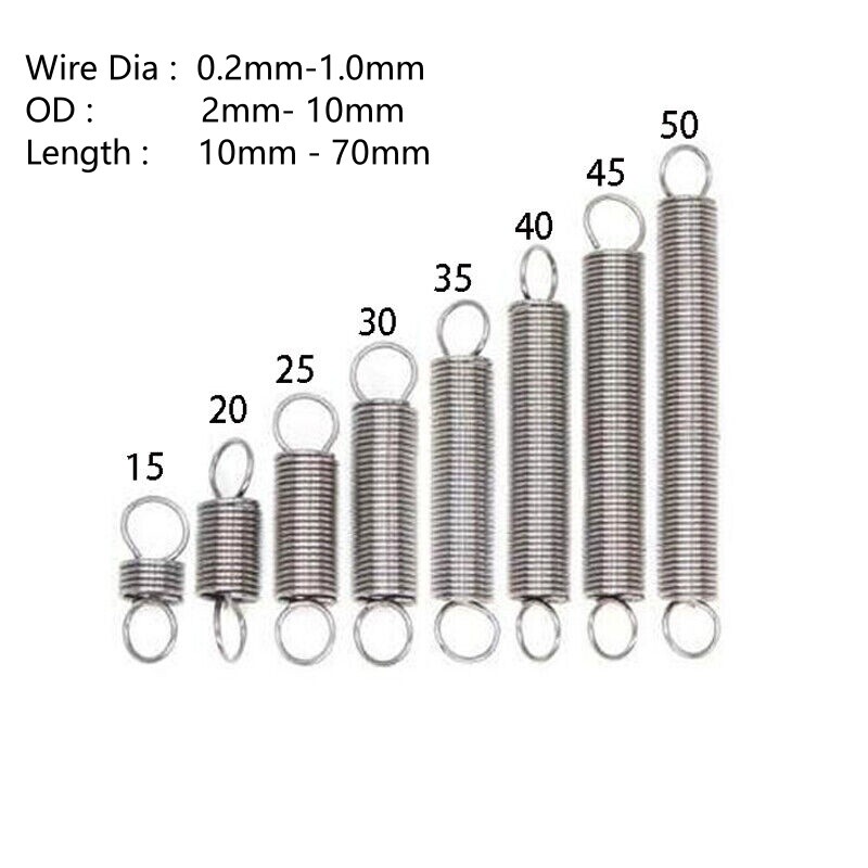 Stainless Steel 304 Small Tension Spring with Hook Spring Extension ...