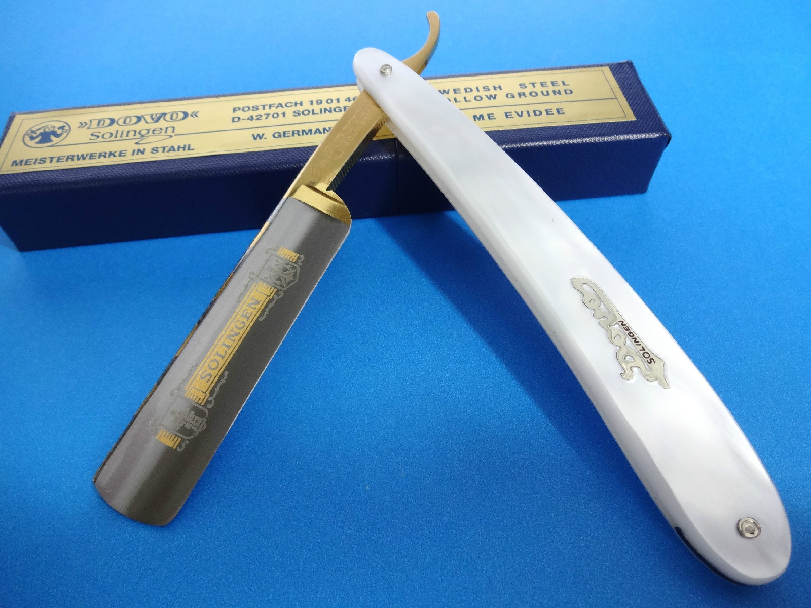 DOVO STRAIGHT RAZOR 98 5810 5/8" Mother of Pearl Handle SOLINGEN BLADE ...