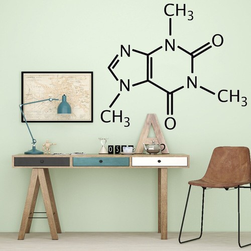 Caffeine Molecule Wall Sticker Laboratory Chemical Structure For ...