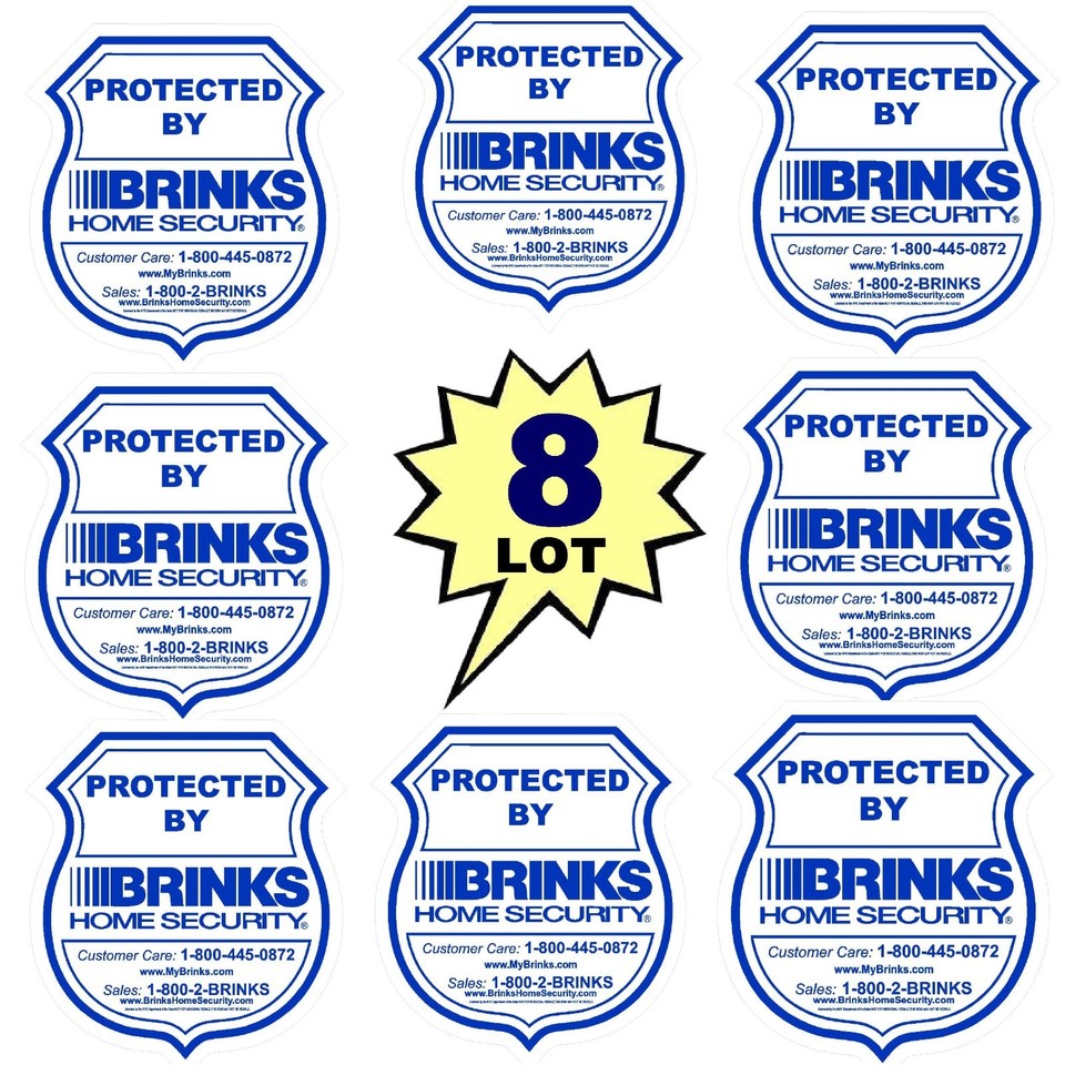 8 BRINKS home store security alarm system door window decals stickers ...