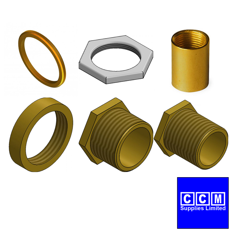 63mm Galvanised Steel Conduit Accessories Couplers Bushes Lock Nuts ...