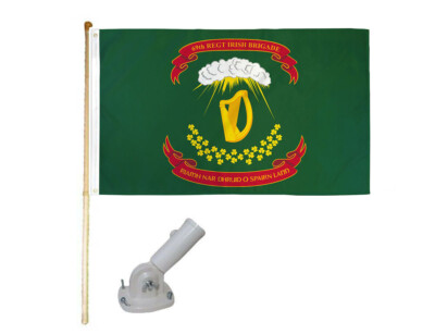 5' Wooden Flag Pole Kit W/ Nylon White Bracket 3x5 69th Irish Brigade ...