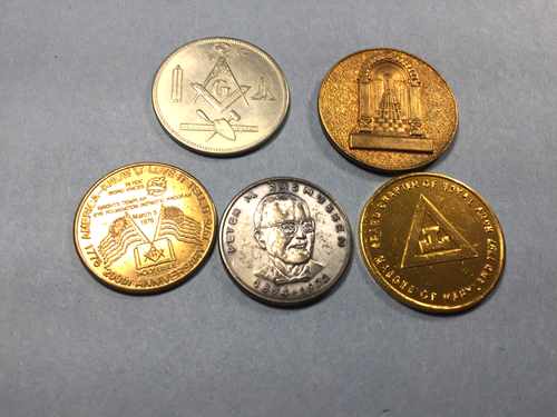 Freemason -Masonic Coins/ Tokens (Lot of 5 pcs) | eBay