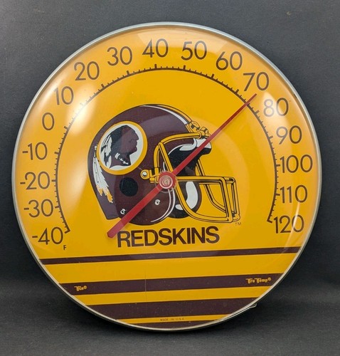 Washington Redskins Tru Temp Round Wall Thermometer Vintage NFL Ad Logo ...