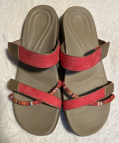 Aetrex Kori Slide Sandals in Coral Color Women's Size US 7.5-8 | eBay