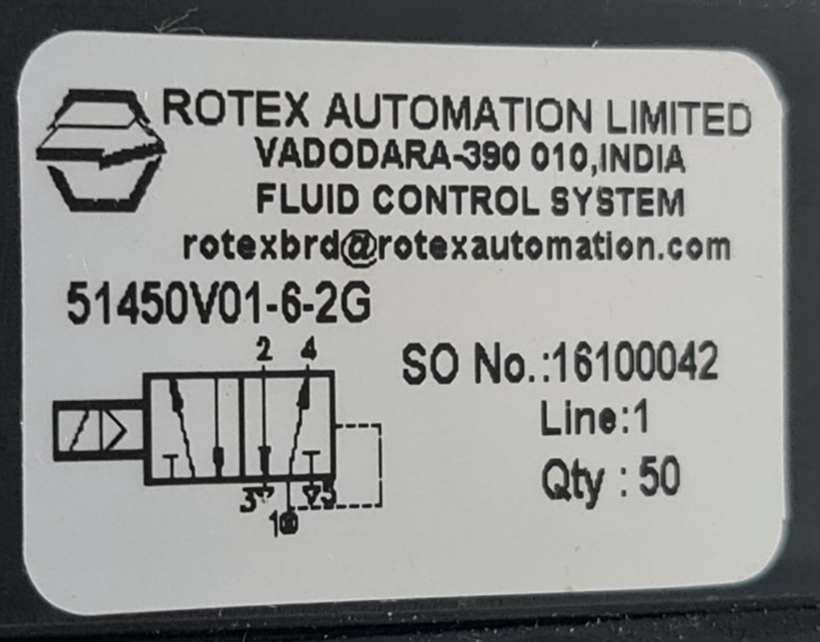 ROTEX AUTOMATION 51450V01-6-2G SOLENOID VALVE 51450V01 w/ COIL I-220V ...