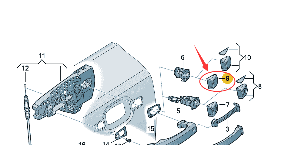 Genuine Exterior Door Handle Left Front for AUDI A6a7a8 11- 4h1837879 ...