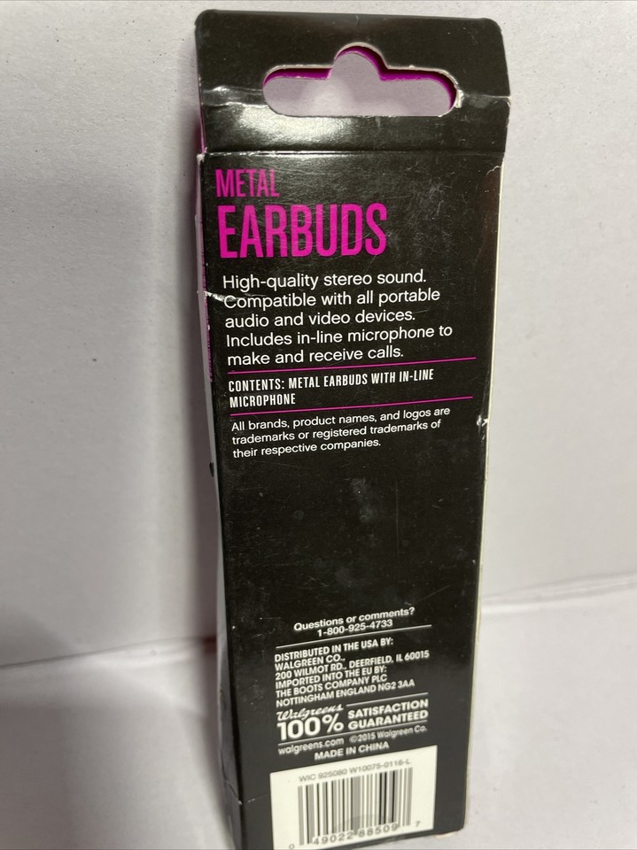 Infinitive Metal Earbuds with In-Line Microphone - Black NEW | eBay