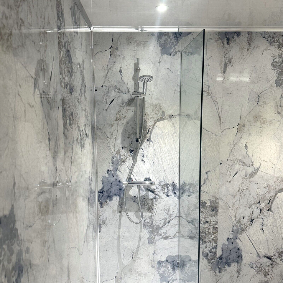 Blue Mystic Marble 1000mm Wide PVC Shower Wall Panel 1m x 2.4m Wet Wall ...