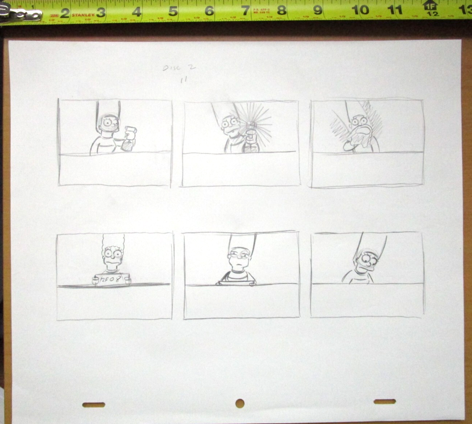 1990 SIMPSONS MARGE FOX Walt Disney ORIGINAL PRODUCTION cel STORYBOARD ...